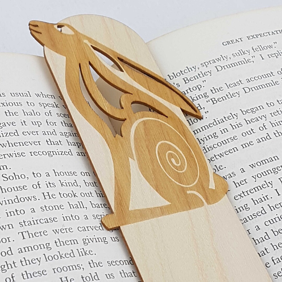 Hare Wooden Bookmark - Etsy