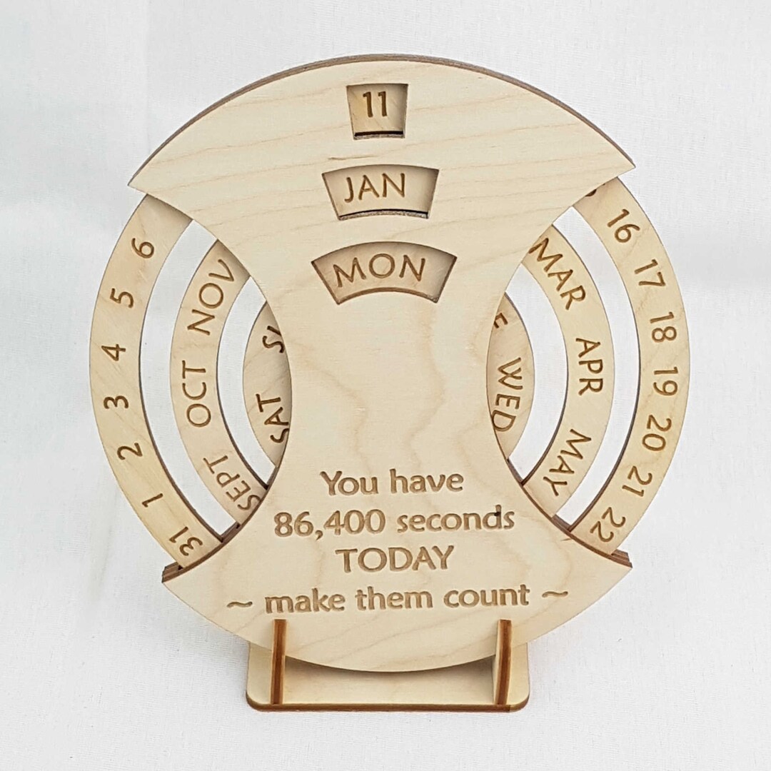 Wooden Perpetual Desk Calendar - Etsy UK