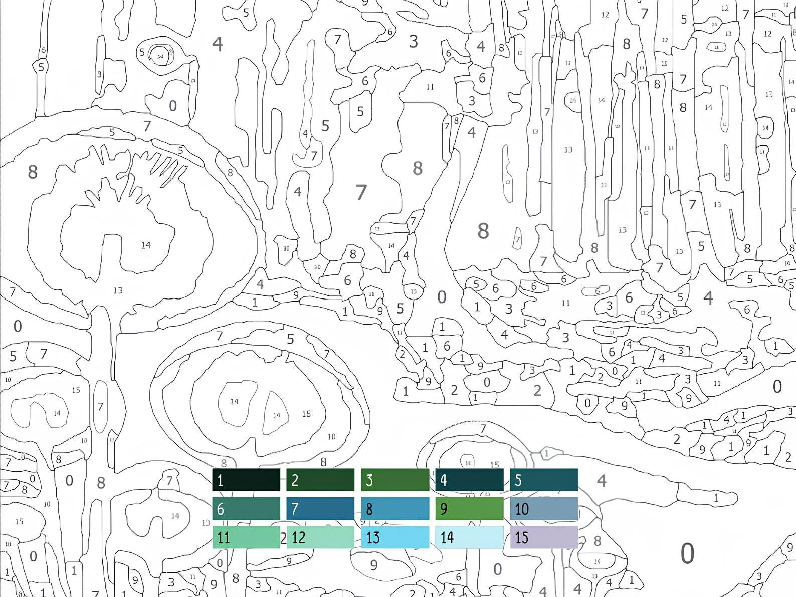 Fantasy Mushroom Forest Color by Number: Digital Art (PDF, PNG) - Etsy
