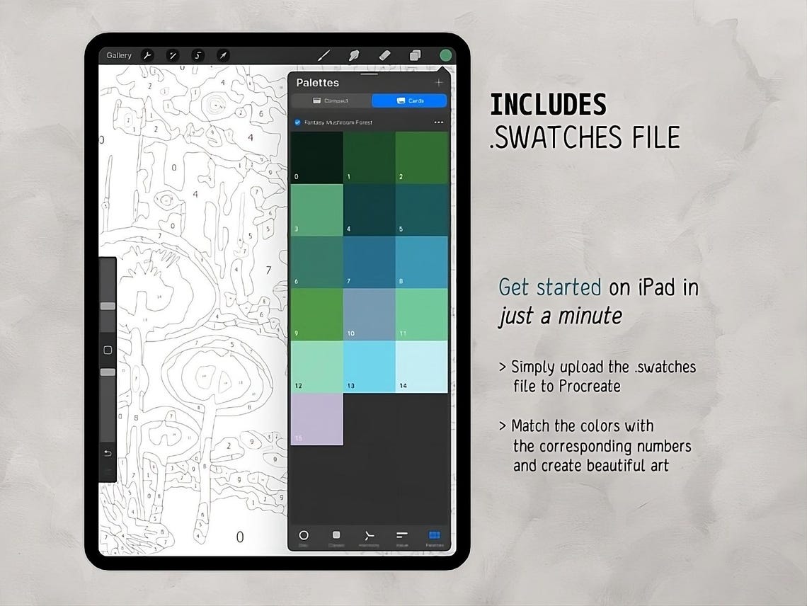 Color by Number ‘fantasy Mushroom Forest’ | Paint by Number | Coloring ...
