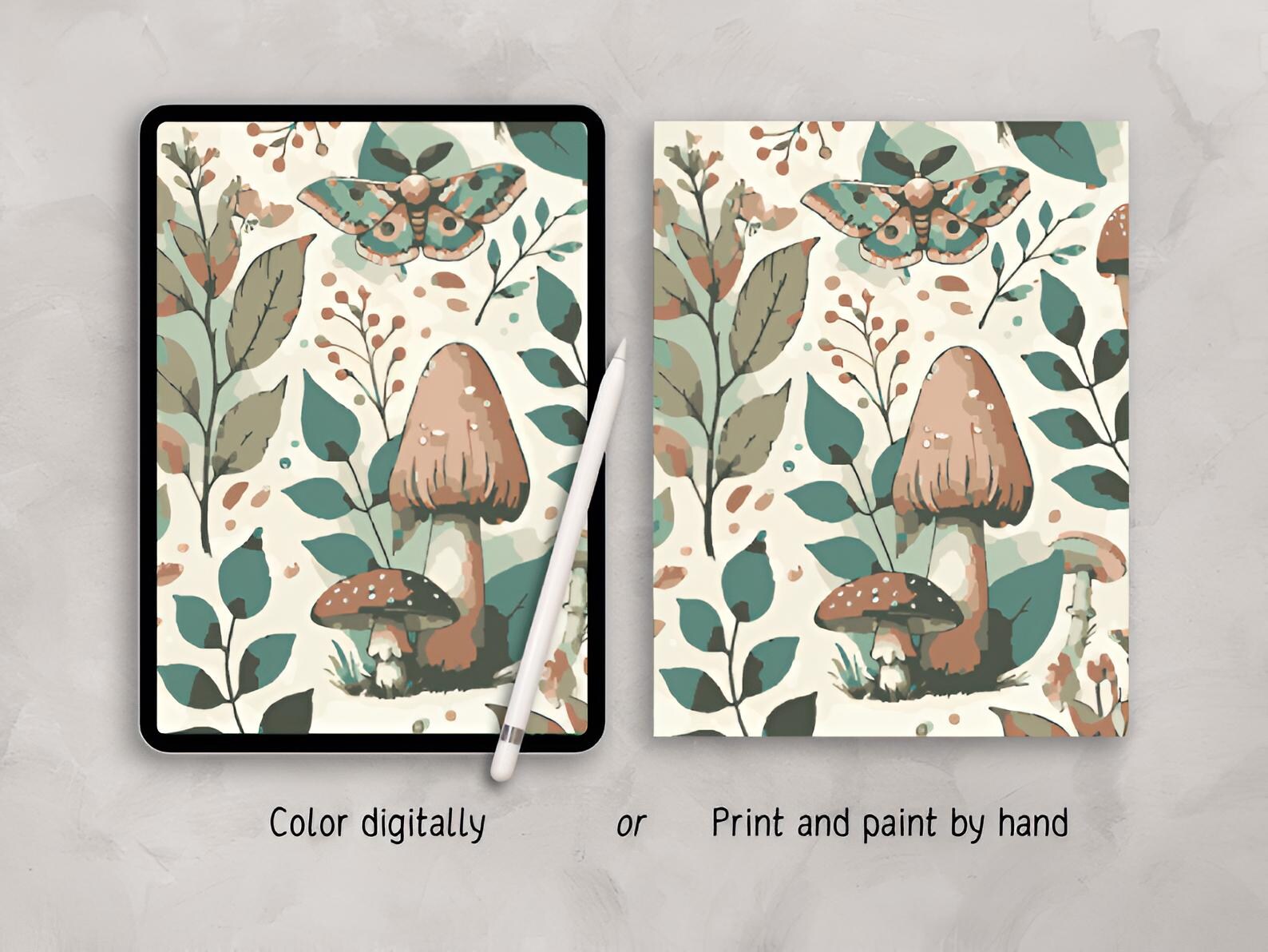 Color by Number ‘whimsical Mushroom’ | Paint by Number | Coloring Page ...