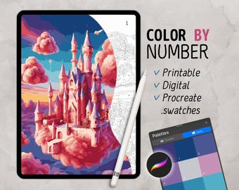Color by Number ‘fantasy Mushroom Forest’ | Paint by Number | Coloring ...
