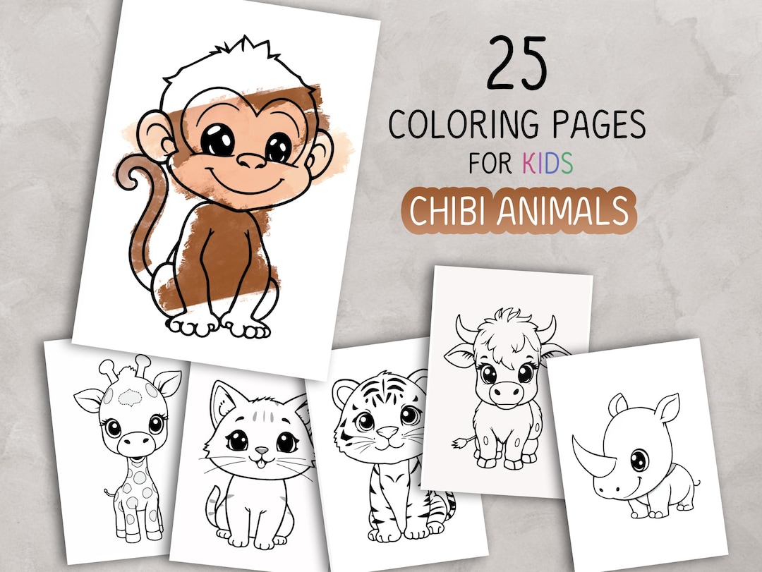 25 Animal Coloring Pages for Kids | Printable Coloring Book | Animal ...
