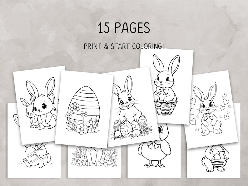 15 Easter Coloring Pages for Kids | Printable Coloring Book | Easter ...