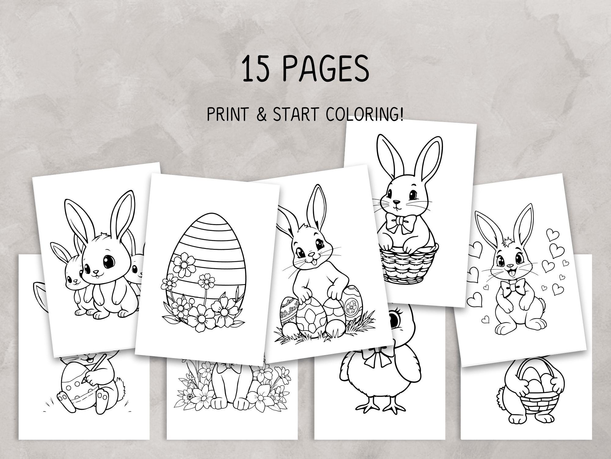 15 Easter Coloring Pages for Kids | Printable Coloring Book | Easter ...