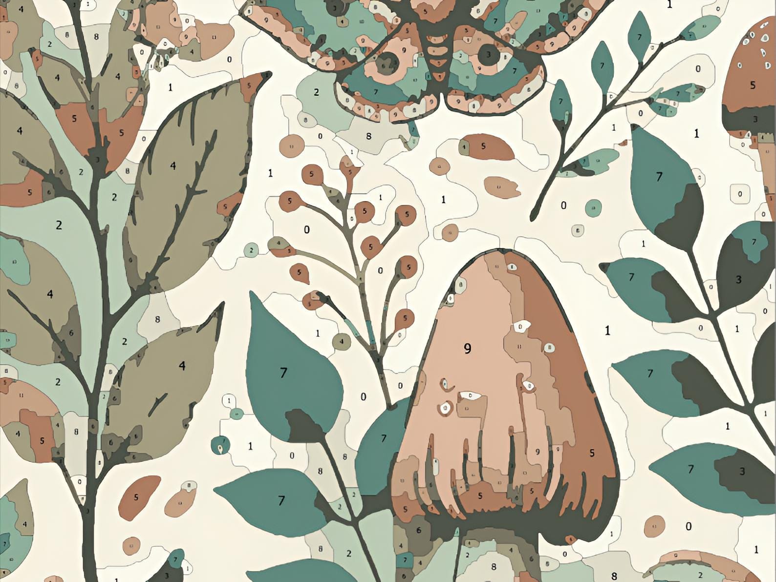 Color by Number ‘whimsical Mushroom’ | Paint by Number | Coloring Page ...