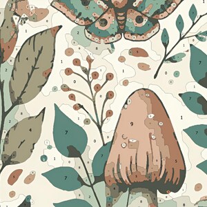 Color by Number ‘whimsical Mushroom’ | Paint by Number | Coloring Page ...