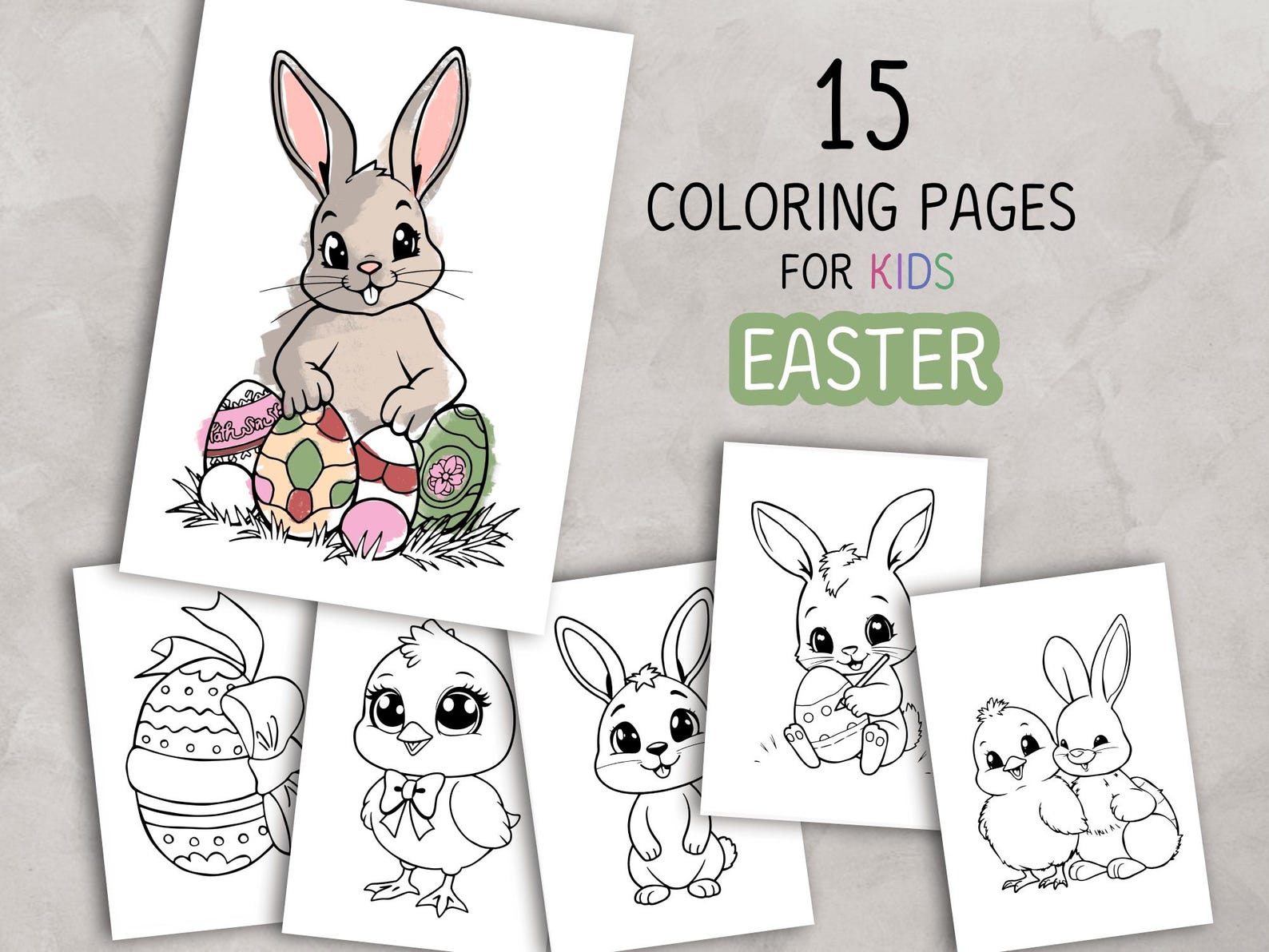 15 Easter Coloring Pages for Kids | Printable Coloring Book | Easter ...