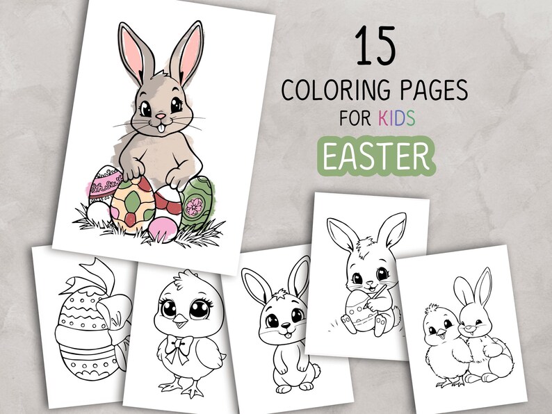 15 Easter Coloring Pages for Kids | Printable Coloring Book | Easter ...