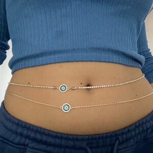 Large Evil Eye Belly Chain - Etsy