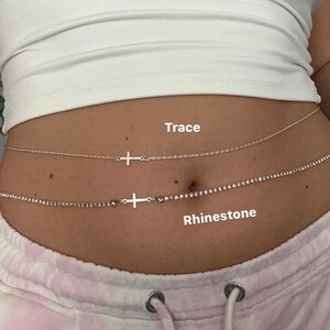 Silver Cross Belly Chain - Etsy