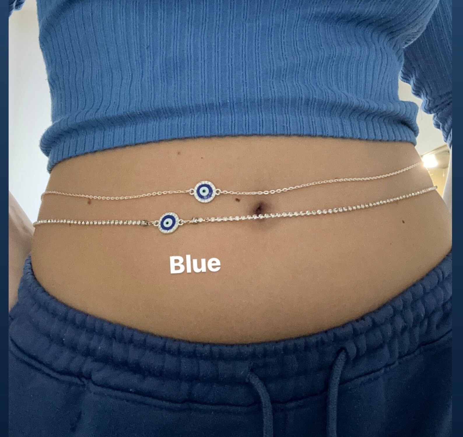 Large Evil Eye Belly Chain - Etsy