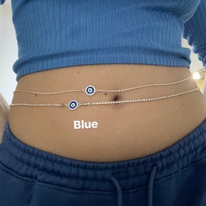 Large Evil Eye Belly Chain - Etsy