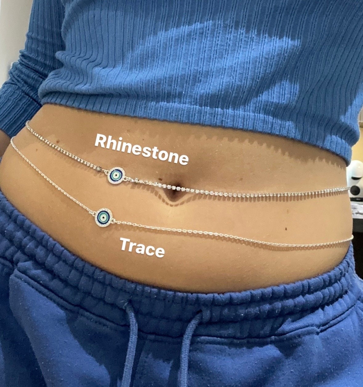 Large Evil Eye Belly Chain - Etsy