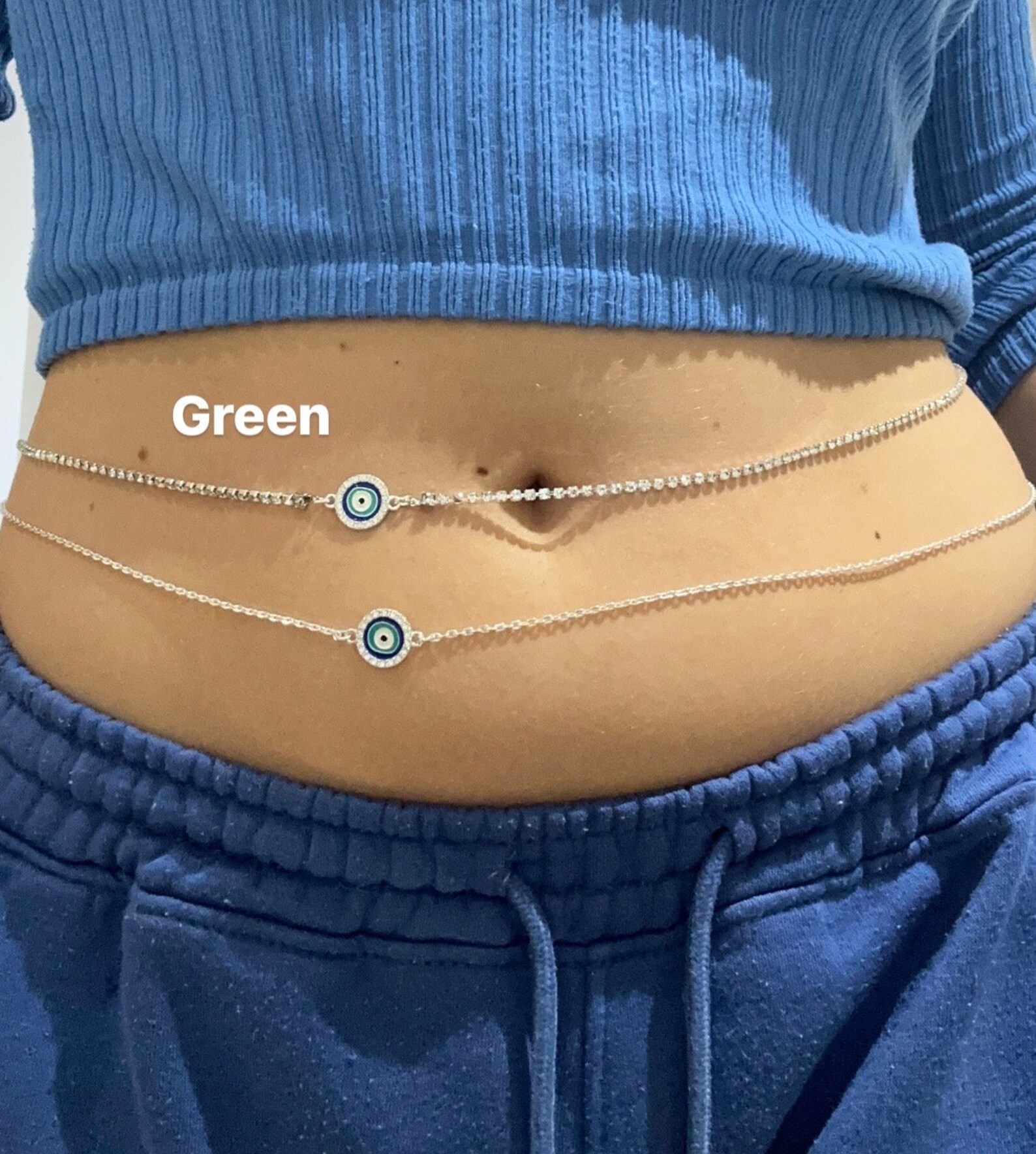 Large Evil Eye Belly Chain - Etsy