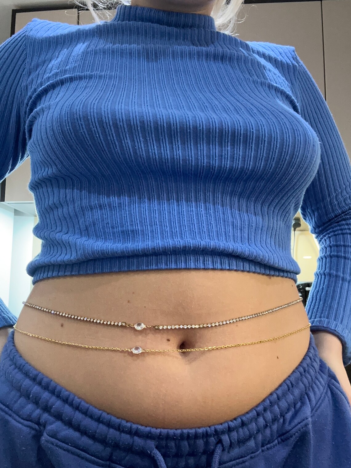 Crystal Pendant Belly Chain - Etsy
