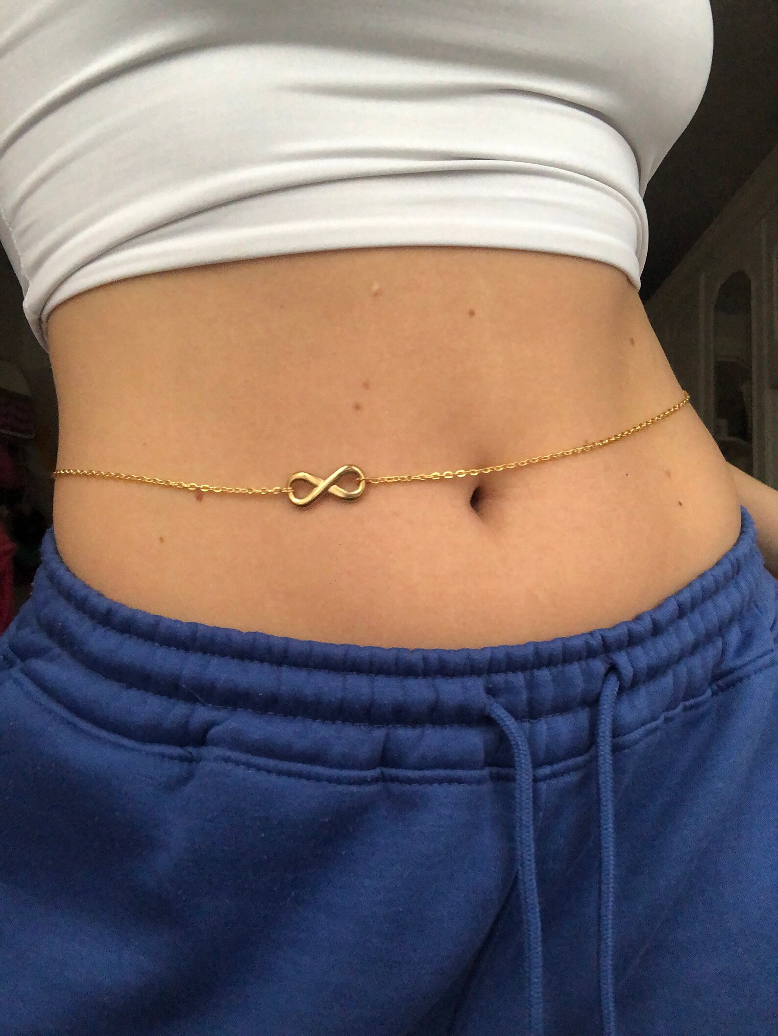 Infinity/oval Pendant Belly Chain - Etsy UK