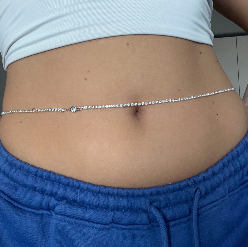 Crystal Pendant Belly Chain - Etsy