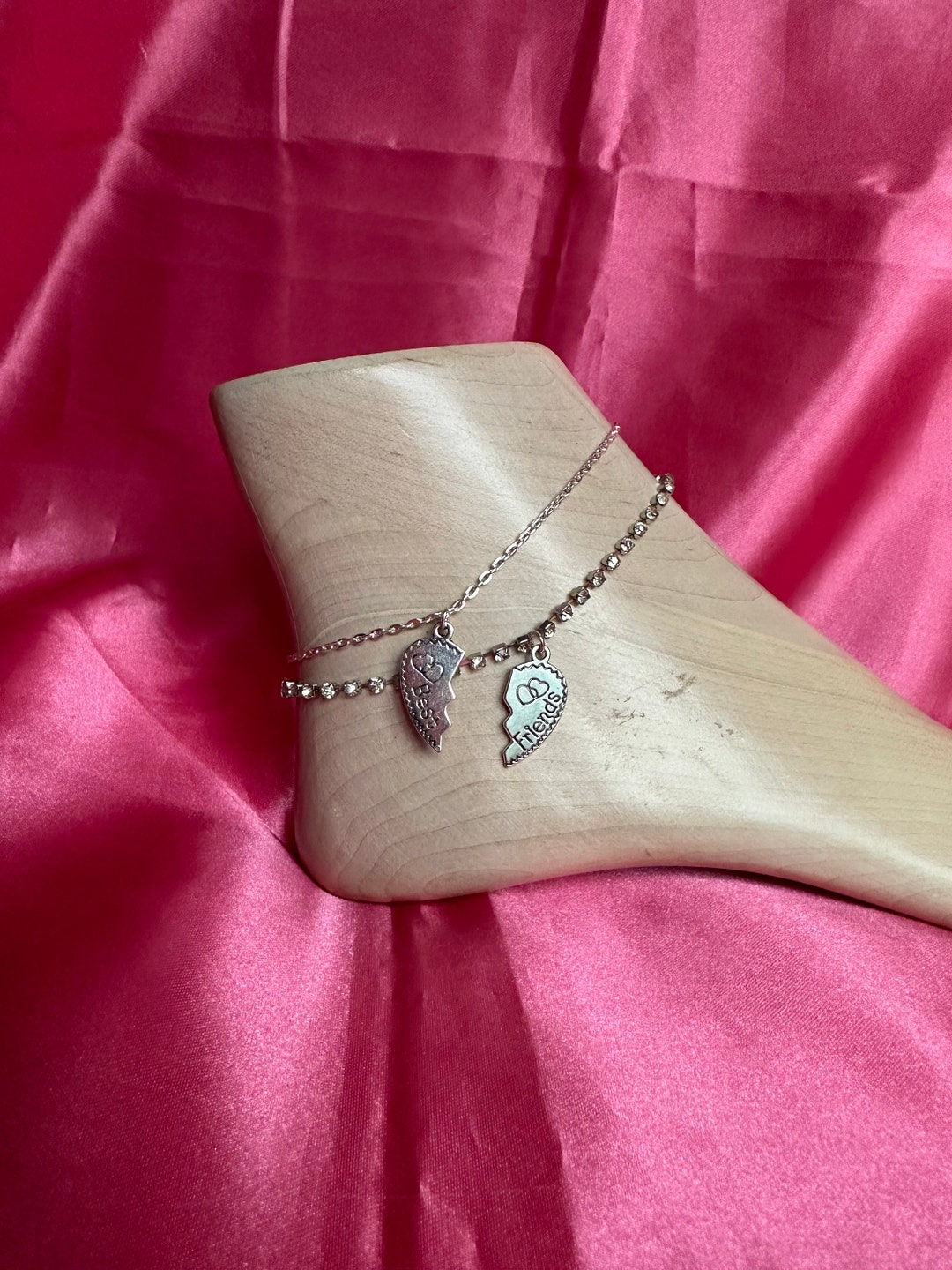 Best Friends Pendant Anklets - Etsy UK