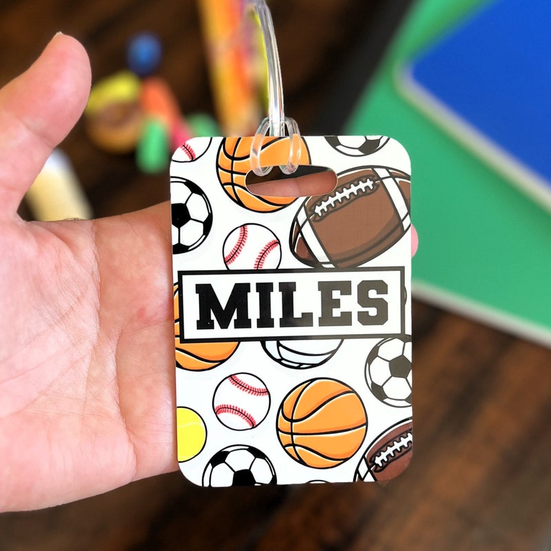 Football Name Tag for Bag - Etsy