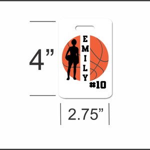 Basketball Bag Tag, Personalized Basketball Gifts for Girls, Custom ...