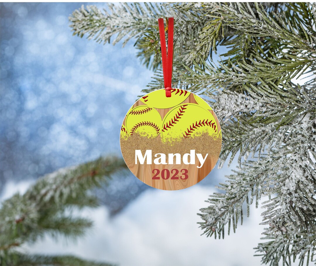 Softball Gifts, Softball Ornament Personalized, Christmas Ornament for ...
