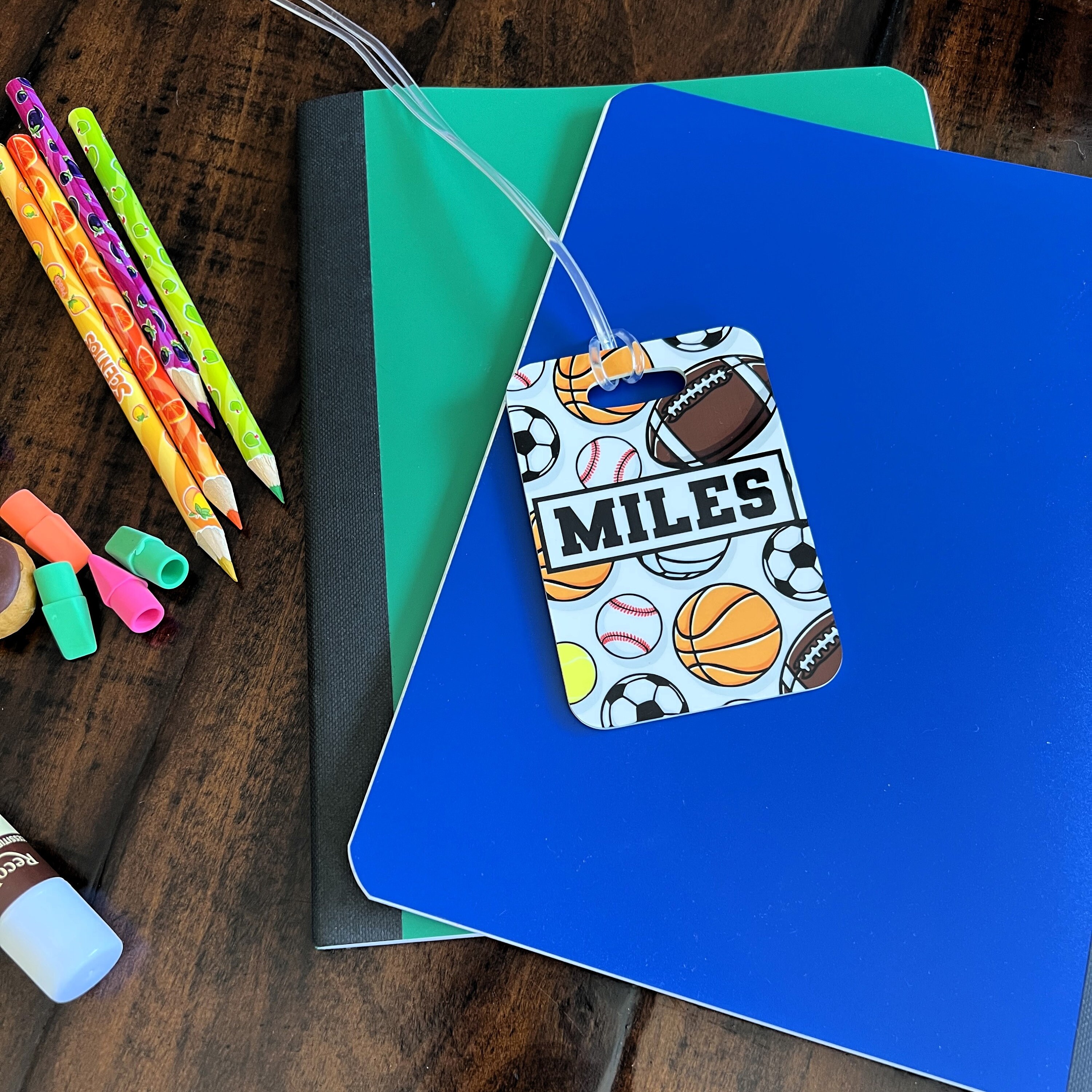 Kids Luggage Tag, Sports Bag Tag, Personalized Gift for Boys - Etsy