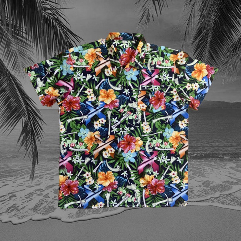 X Tropical Button-up Short Sleeve Shirt W/ Pocket - Etsy