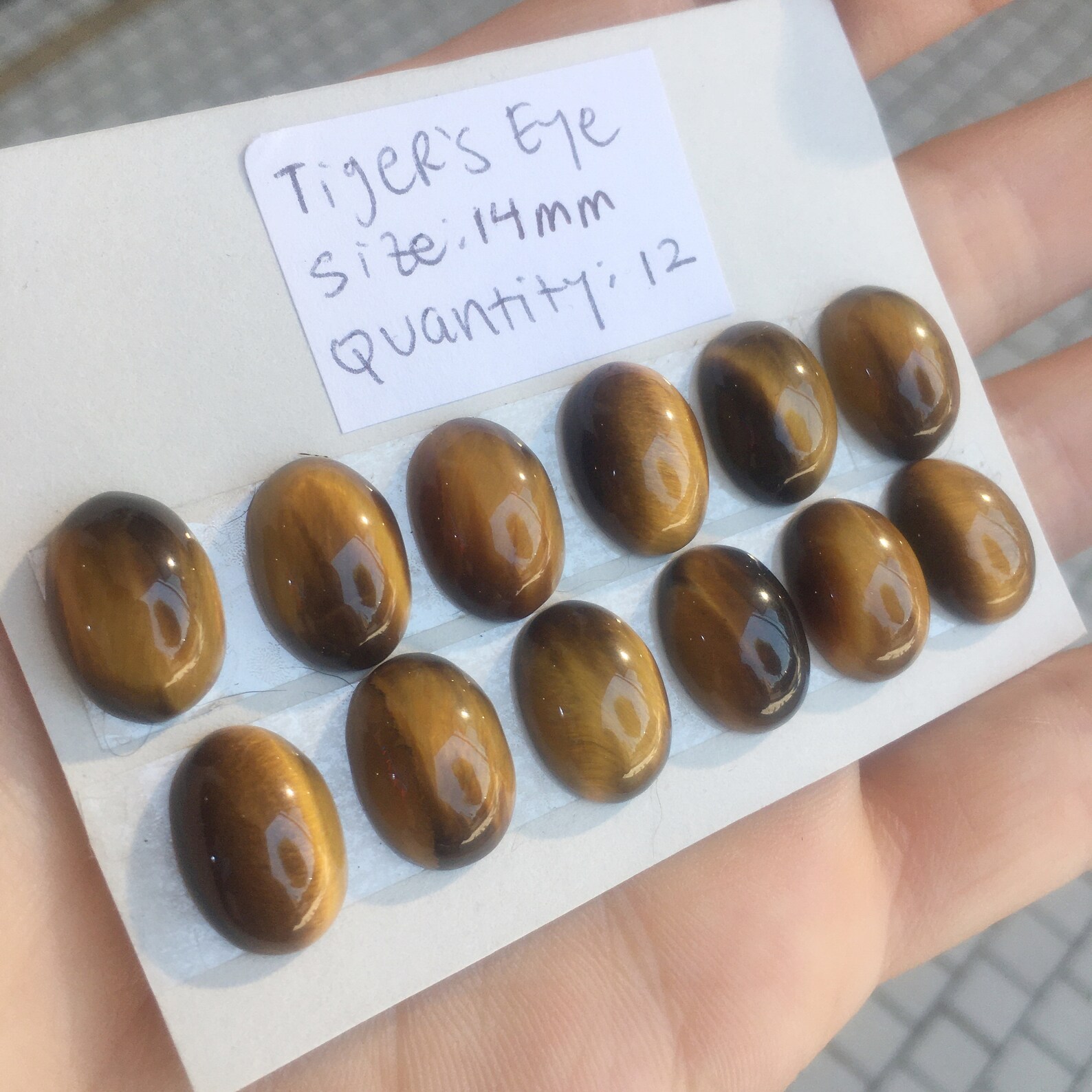 Tiger's Eye Cabochon Lot 14mm Tigers eye cabochons small | Etsy