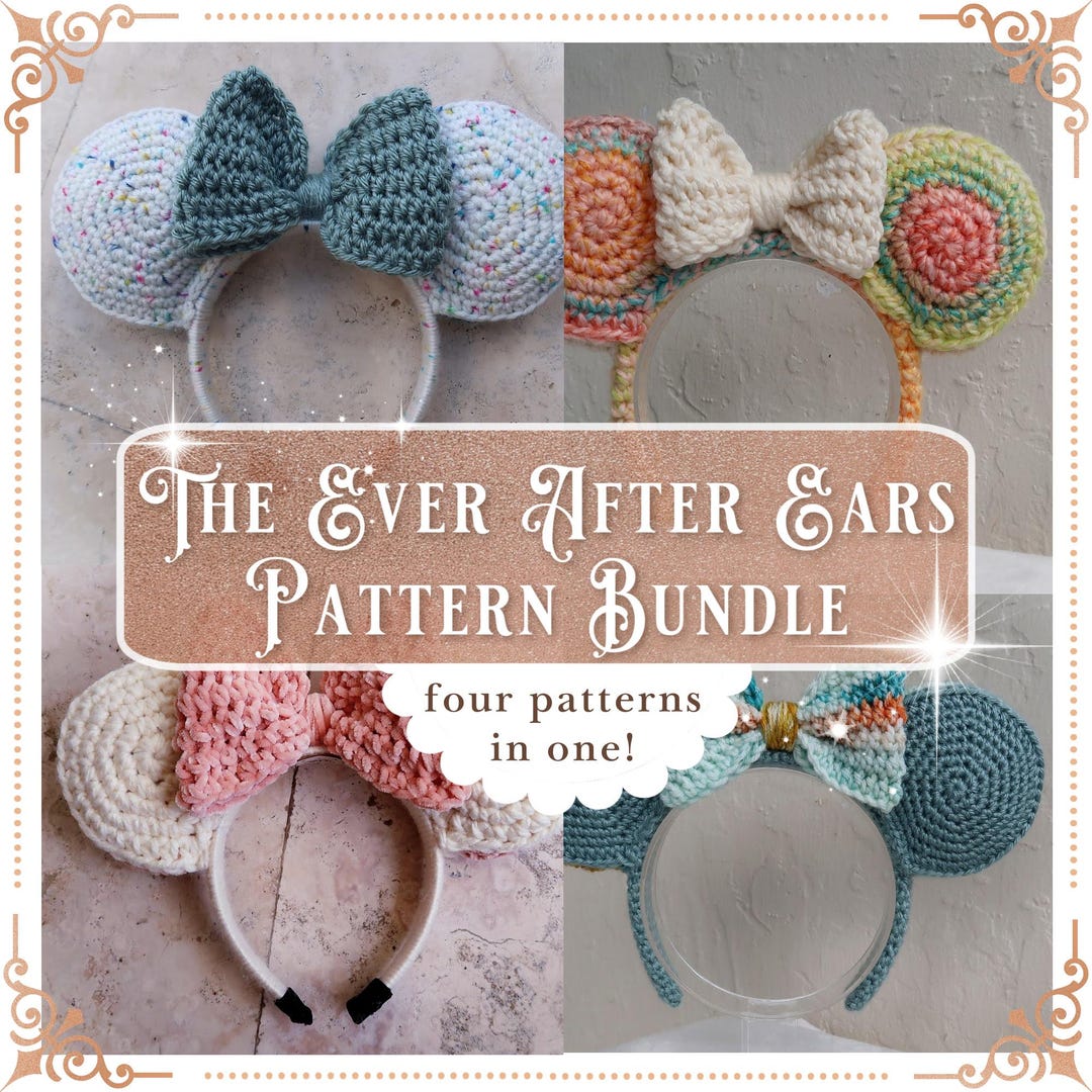 Crochet Mouse Ears Headband Pattern Bundle, DIY Hat, Intermediate Level ...