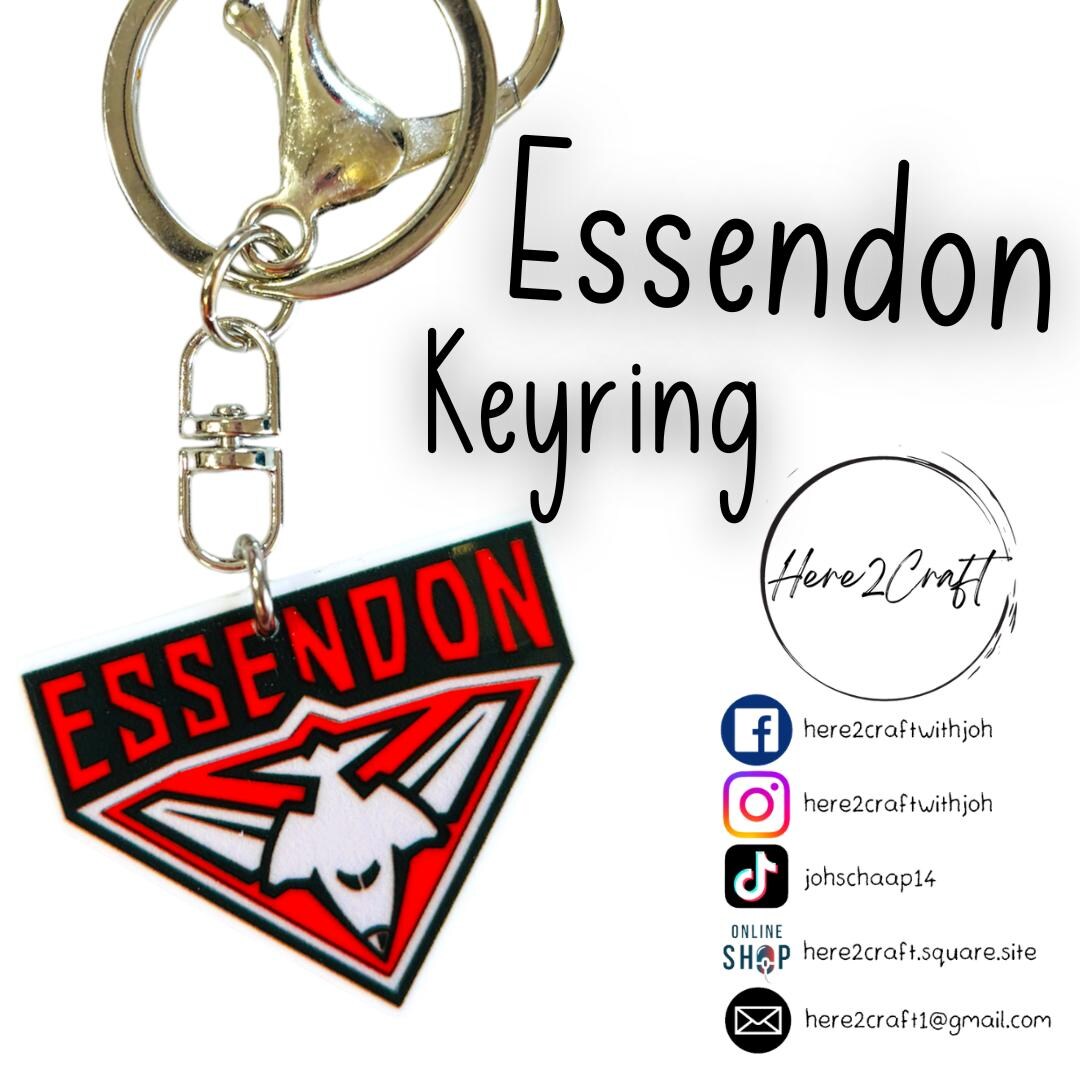 AFL Essendon Keyring - Etsy
