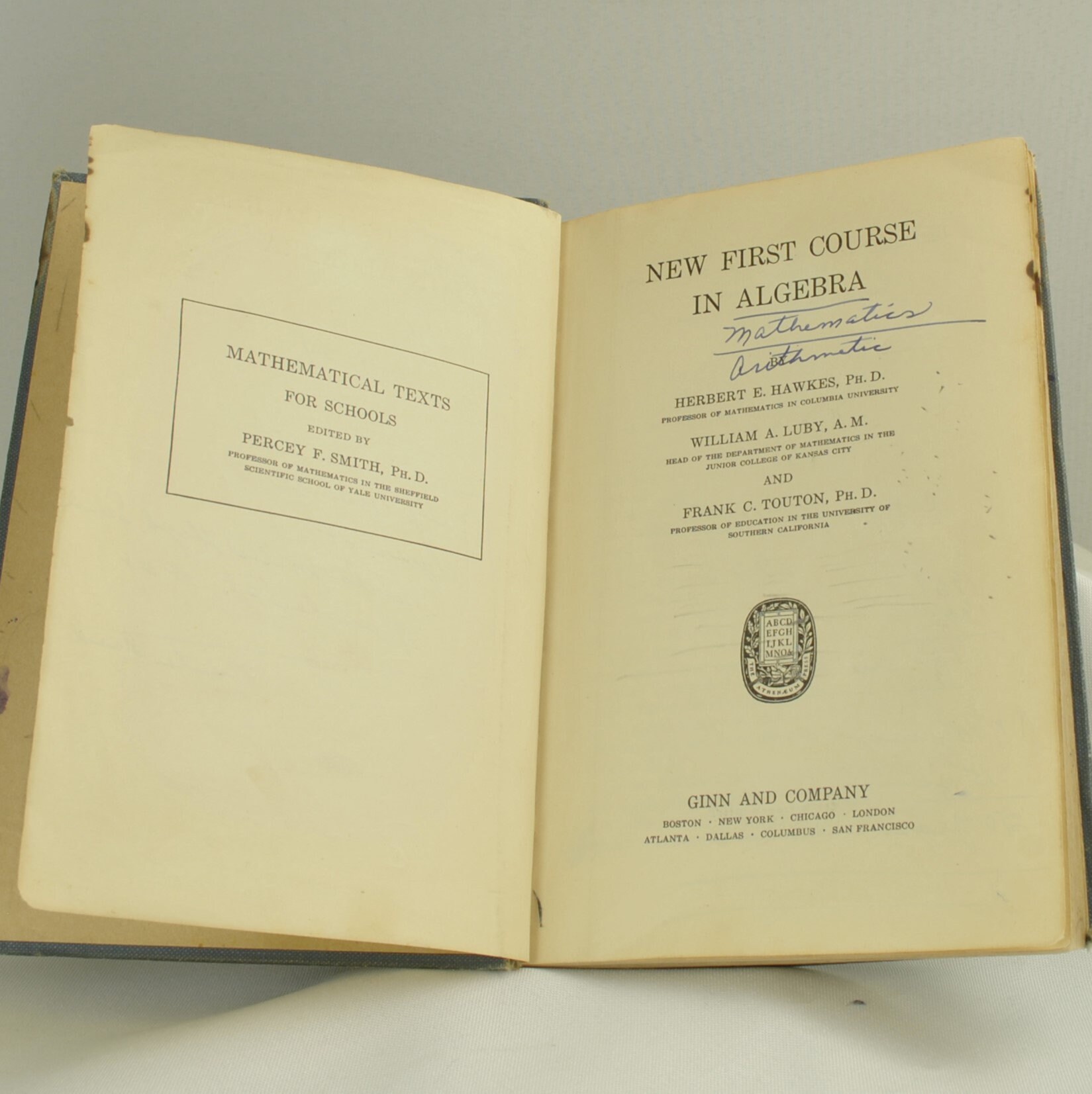 FIRST COURSE in ALGEBRA Antique Textbook Published in 1925 - Etsy