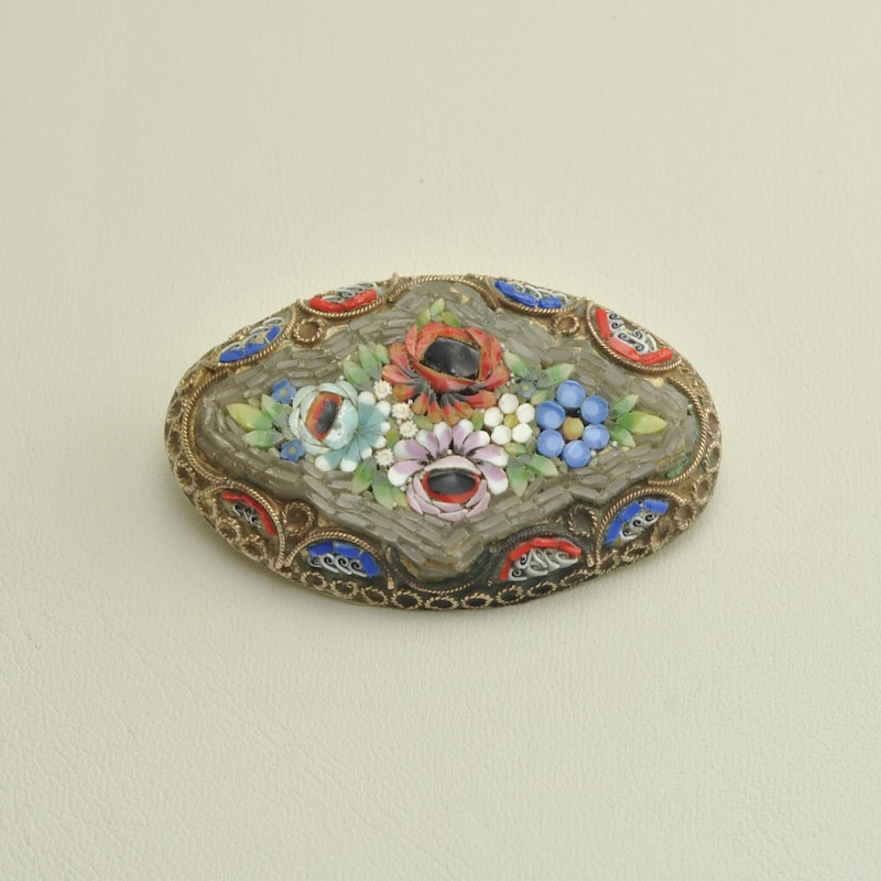 Micro Mosaic Brooch - Etsy