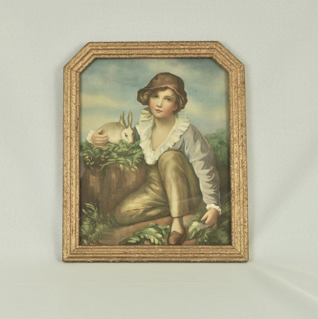 Boy and Rabbitt by Sir Henry Raeburn - 1930's Print - Etsy
