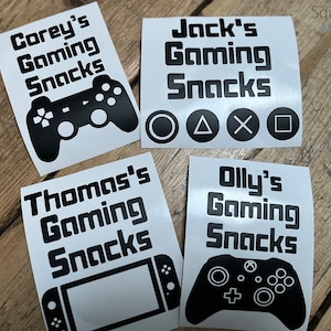 Personalised Gaming Snack Jar Sticker Decal | Gamer Gift | Christmas ...