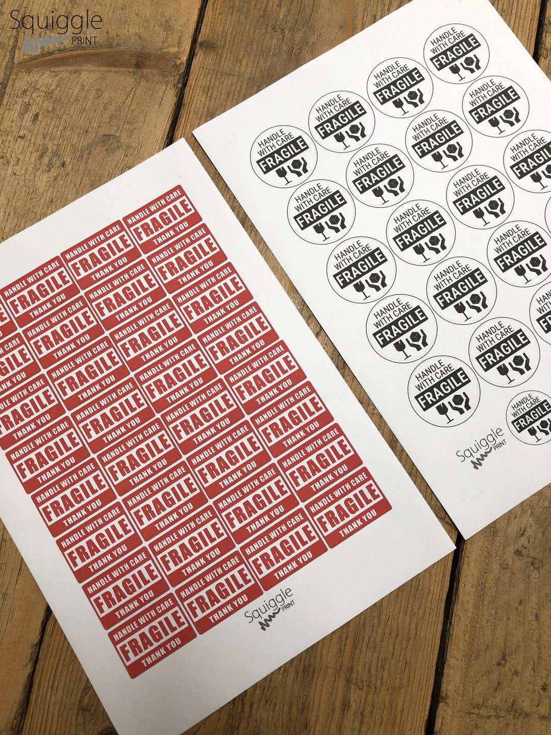 Fragile Handle With Care Parcel Letter Stickers Recyclable Paper ...