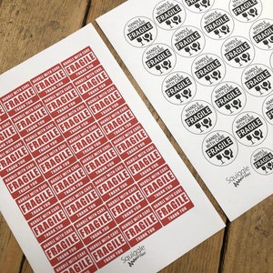Fragile Handle With Care Parcel Letter Stickers Recyclable - Paper ...