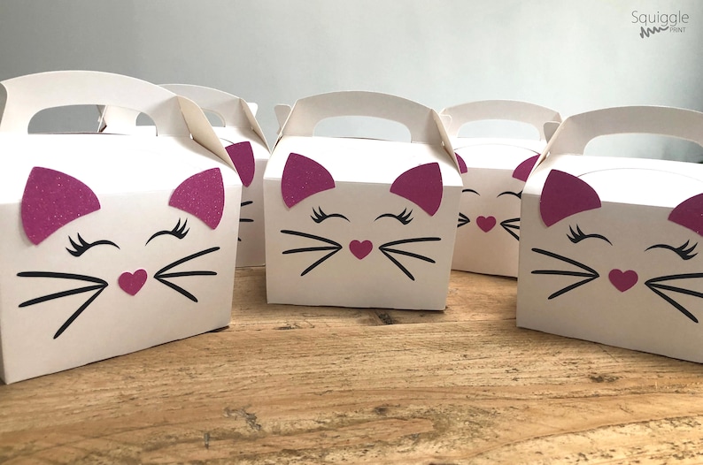 Cat Kitty Party Boxes Party Food Bag Box Favours - Etsy