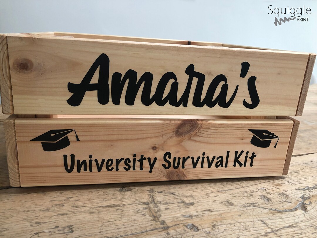 Personalised University Survival Kit Sticker Decal - Leaving for Uni ...