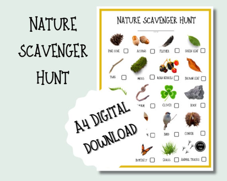 Nature Scavenger Hunt, Printable, Children’s Treasure Hunt, Kids ...