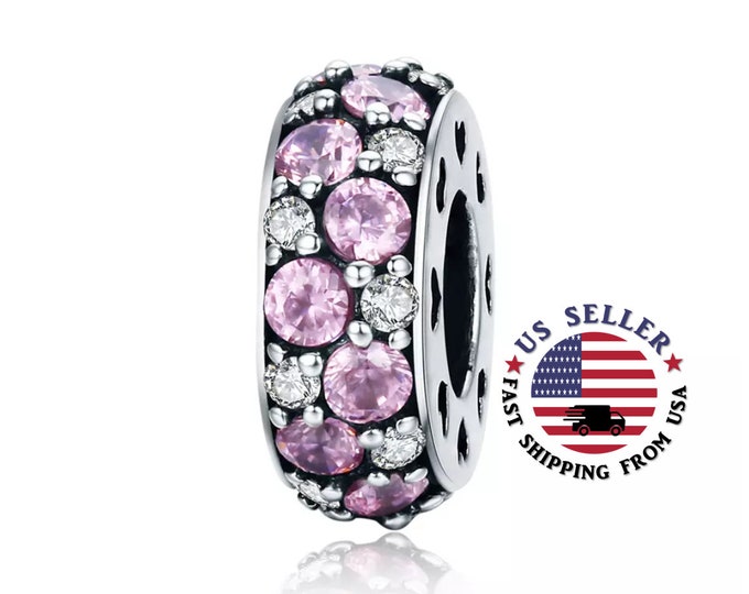 Rose Gold Stopper Charm Sterling Silver Spacer Charm Rose Gold Stopper ...