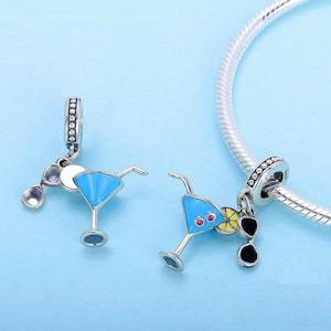 Margarita Cocktail Drink Charm Sterling Silver - Vacation Charms ...