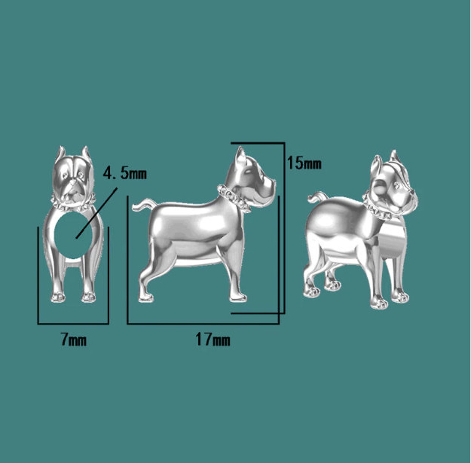 Boxer Dog Charm Sterling Silver Boxer Charm Silver Boxer | Etsy