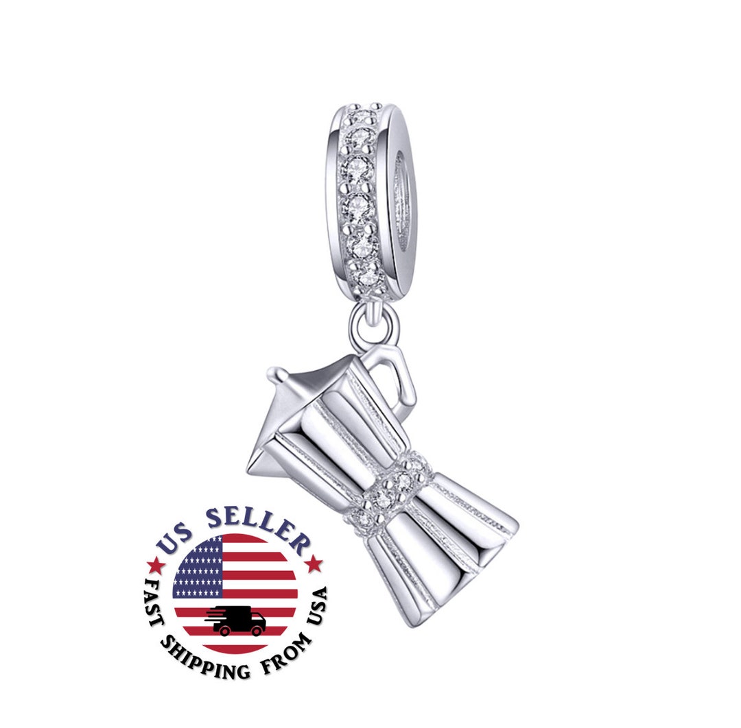 Moka Pot Charm Sterling Silver - Love Coffee Charm - Espresso Charm ...