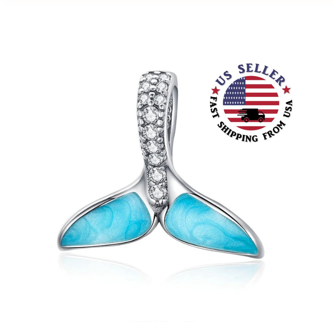 Whale Tail Charm Sterling Silver - Silver Whale Tail Charm - Mermaid ...