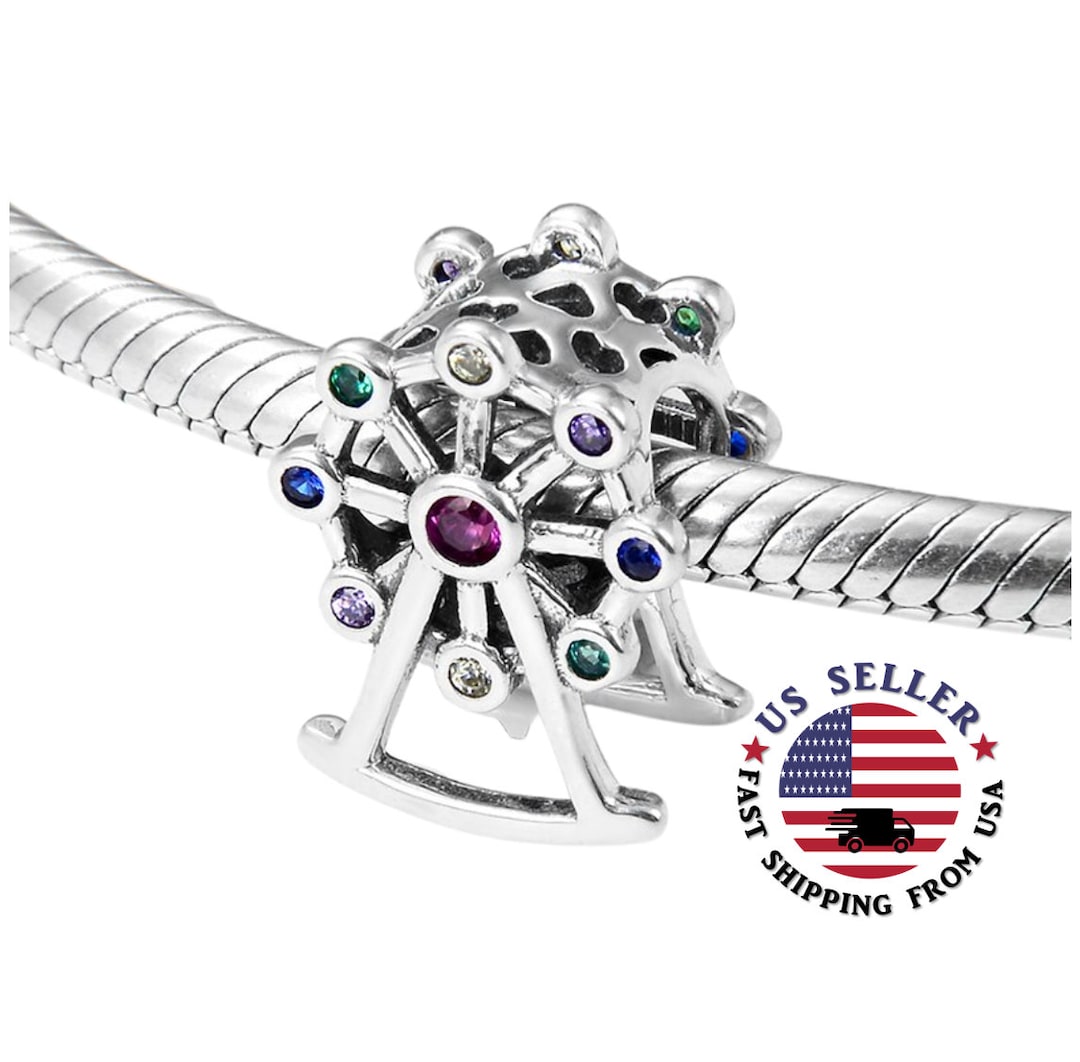 Colorful Ferris Wheel Charm Sterling Silver Carnival Charm Ferris Wheel ...