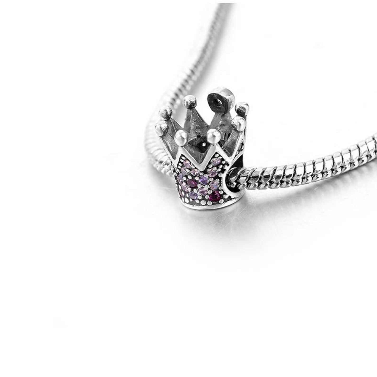 Sterling Silver Crown Charm - Silver Princess Charm - Princess Bead ...