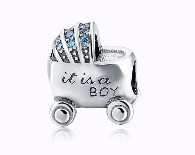 Baby Boy Charm - Sterling Silver Its a Boy Charm - Baby Charm - Boy ...