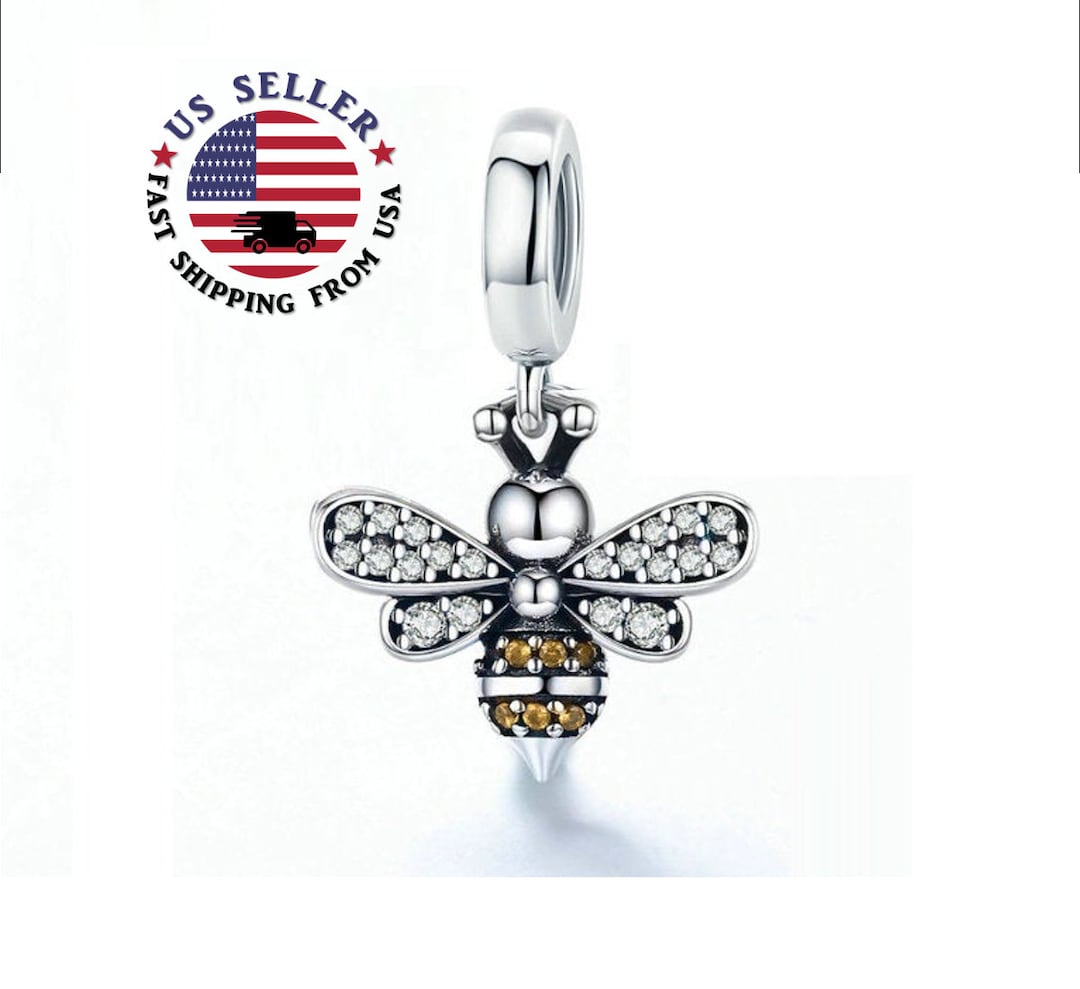 Bee Charm Sterling Silver Silver Bee Charm Honeybee Charm - Etsy