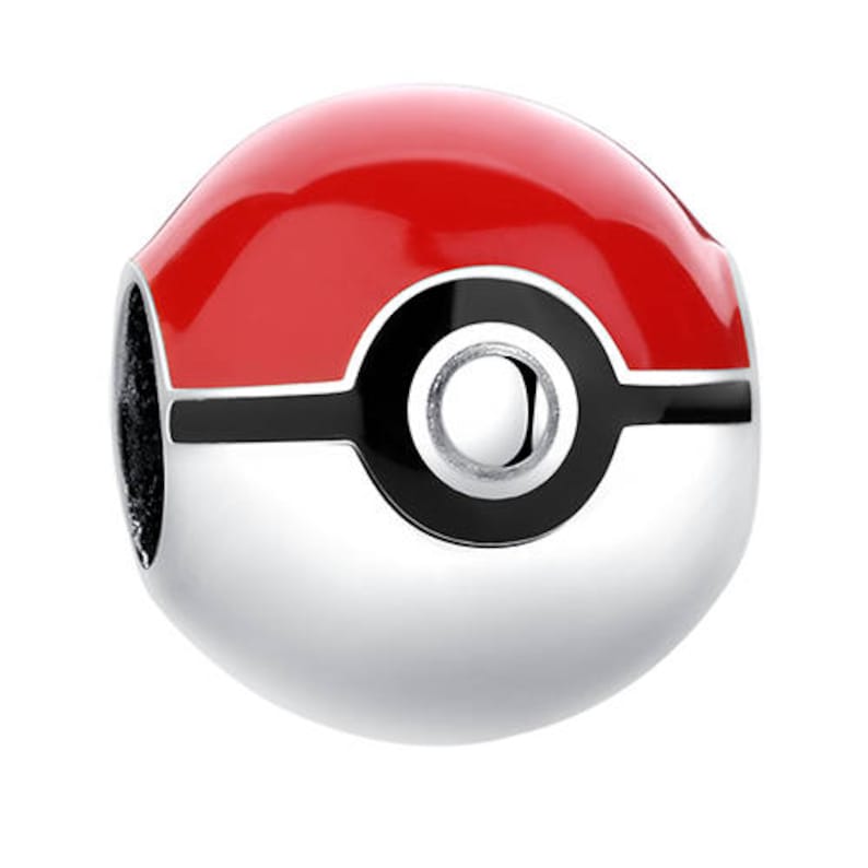 Silver Pokemon Charm Sterling Silver Pokemon Ball Bead Charm - Etsy